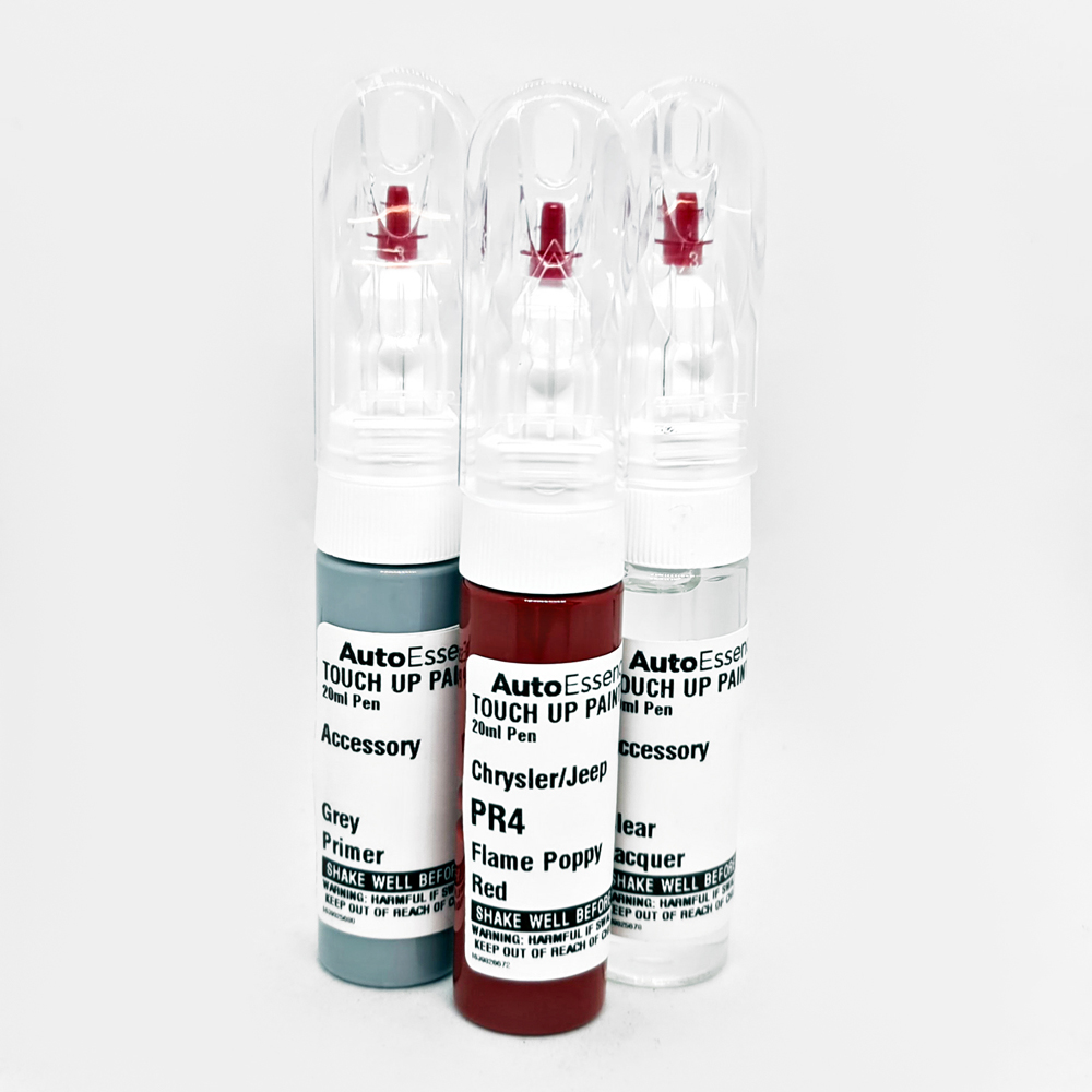 PAINT TOUCH UP PEN FOR CHRYSLER JEEP PR4 FLAME POPPY RED 20ML REPAIR ...