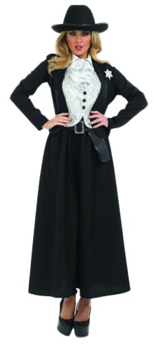 Old Time Sheriff Ladies Western Fancy Dress Cowboys & Indians Costume ...