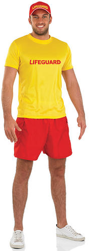 Lifeguard Mens Uniform Fancy Dress Adults Beach Patrol Womens Costume ...