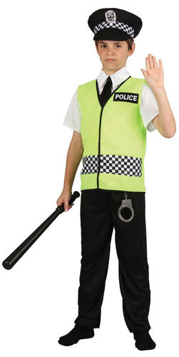 Police Cop Officer Boys Fancy Dress Emergency Services Uniform ...