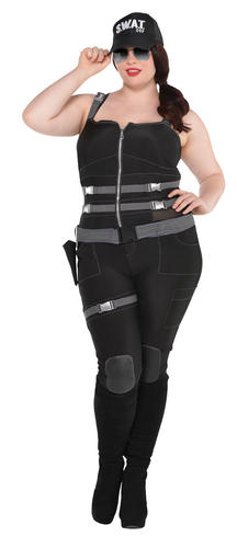 Swat Officer Ladies Fancy Dress Fbi Secret Agent Police Womens Adult Costume New Ebay
