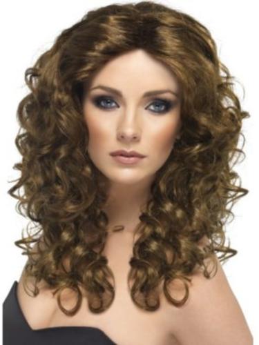 Ladies Glamour Wigs Fancy Dress Curly Stylish Retro Women Costume ...