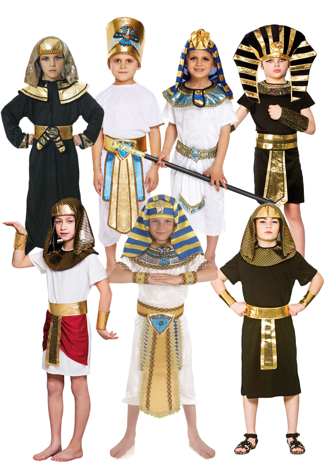 Egyptian Boys Fancy Dress Historic Ancient Egypt Pharaoh Childrens Kids 
