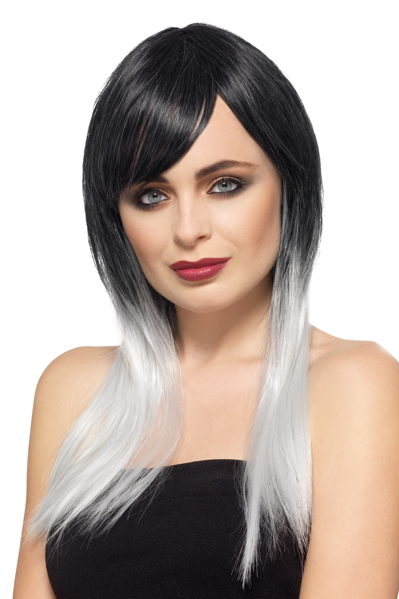Deluxe Grey Ombre Wig Halloween Wigs Mega Fancy Dress