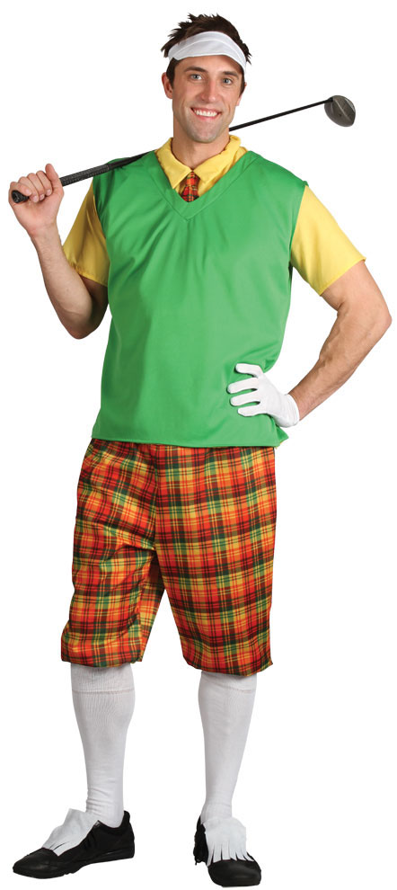 Golf Guy Fancy Dress Pub Golf Sports Golfer Uniform Costume Adult ...