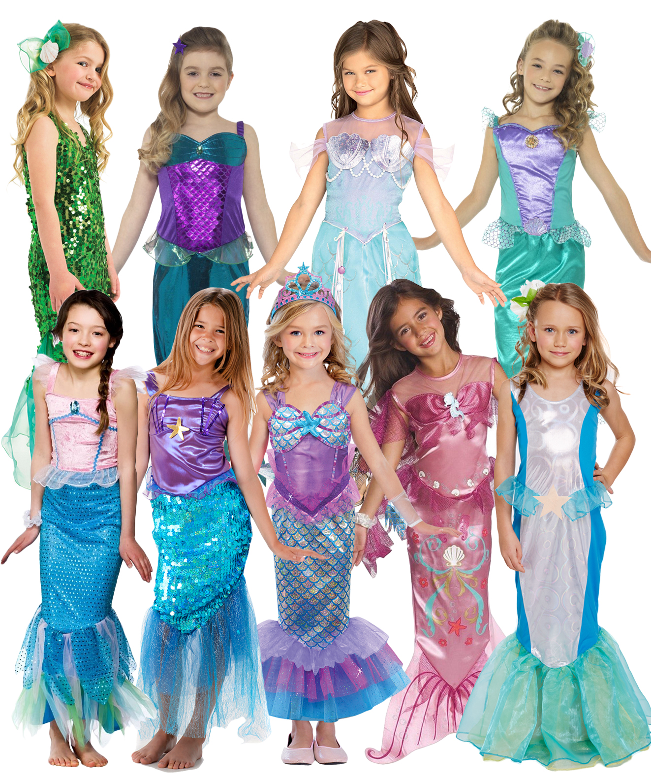 Mermaid Princess Girls Fancy Dress Fairy Tale Book Week Childrens Kids ...