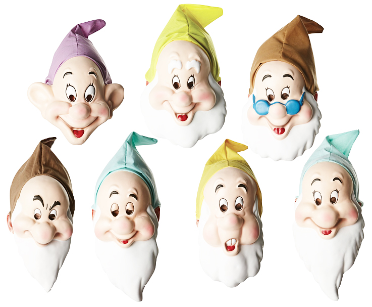 Disney Seven Dwarf Masks Adults Fancy Dress Snow White Mens Costume ...