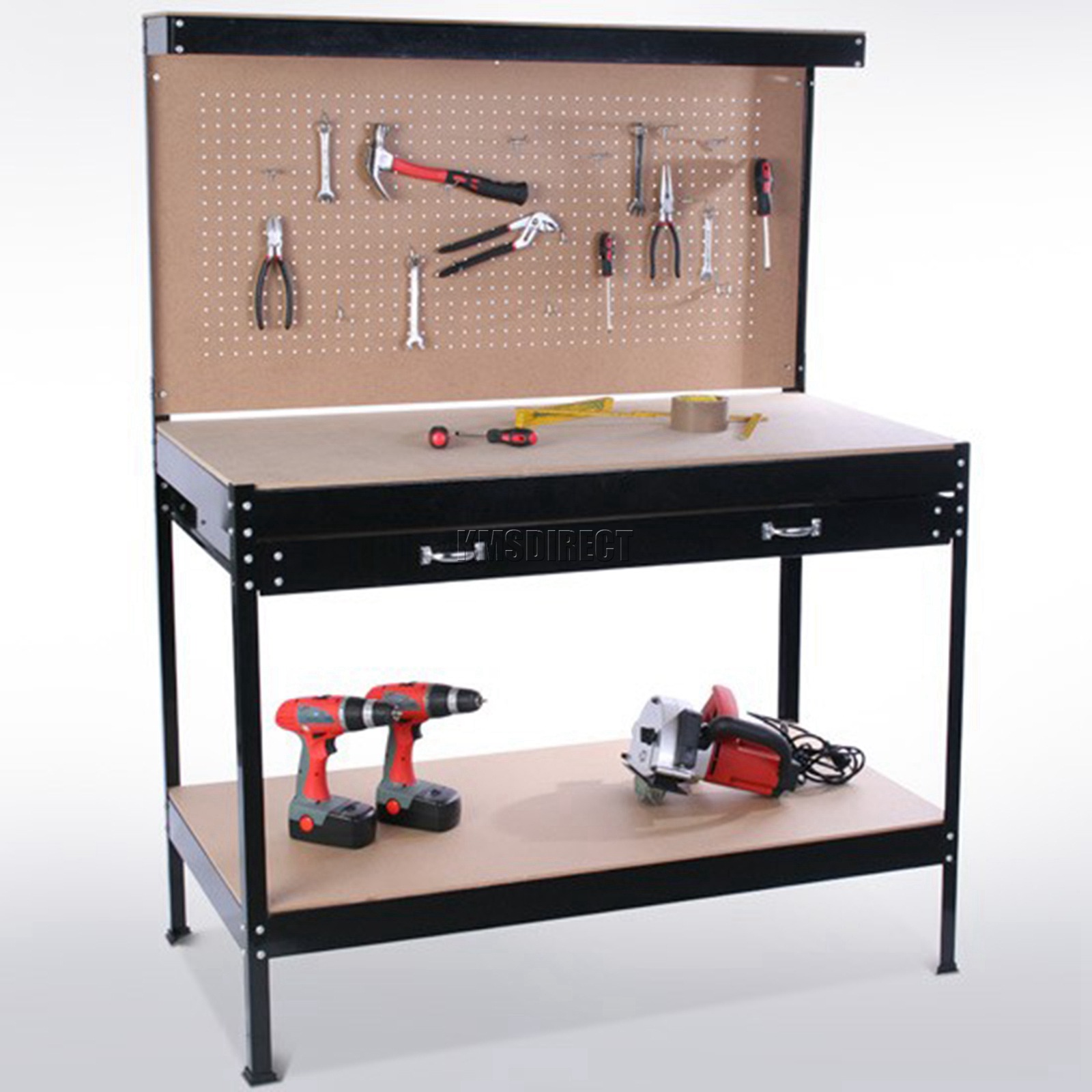 SwitZer Steel Garage Tool Box Work Bench Storage Pegboard Shelf DIY ...