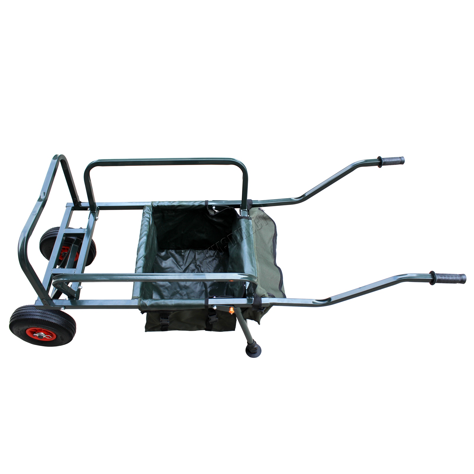 CARPZILLA Fishing Trolley 2 Pneumatic Wheel Folding Barrow Cart with ...