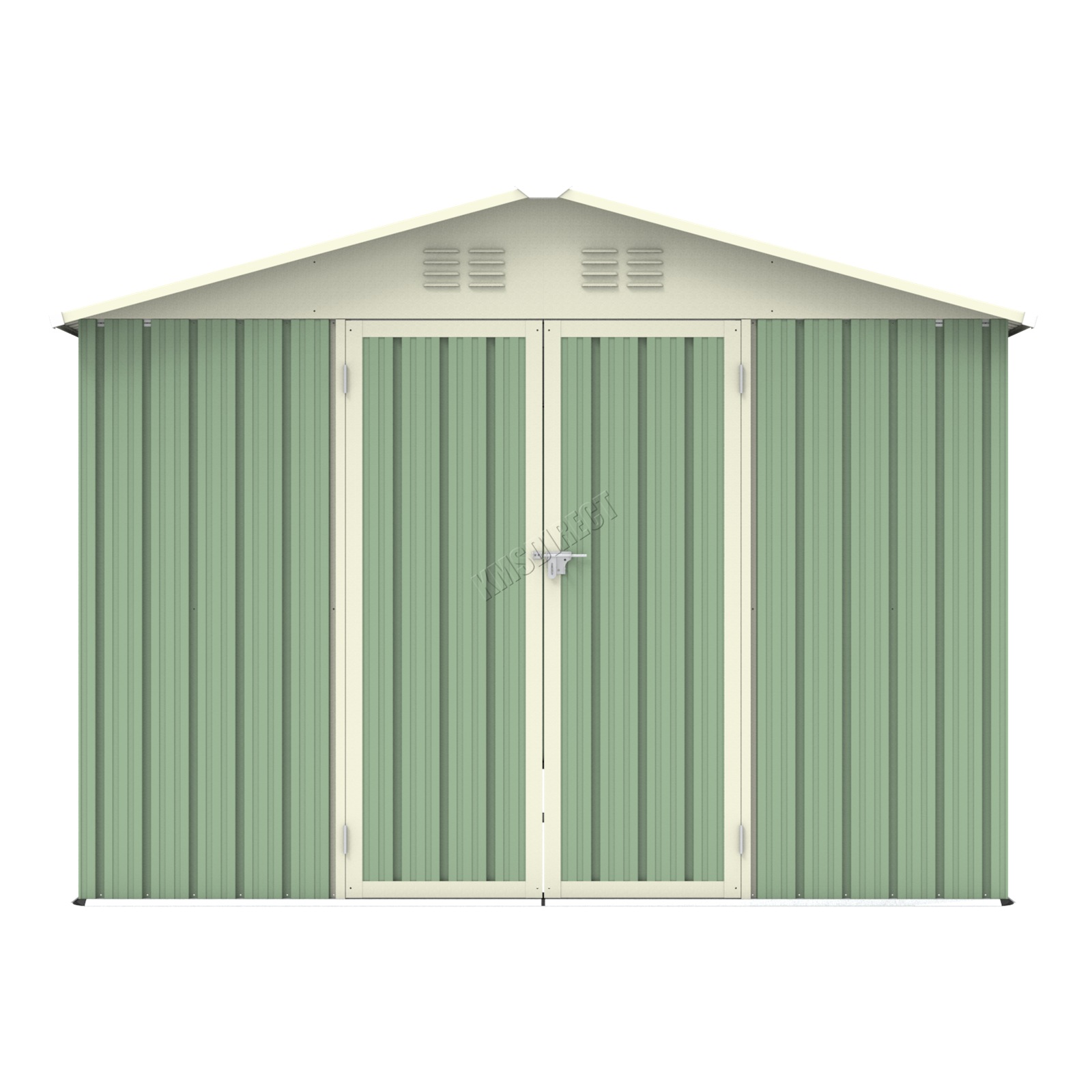 BIRCHTREE Garden Shed Metal Apex Roof Outdoor Storage With Free ...