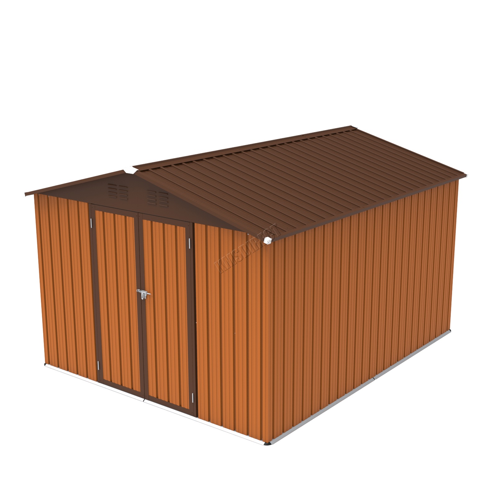 BIRCHTREE Garden Shed Metal Apex Roof Outdoor Storage With Free ...