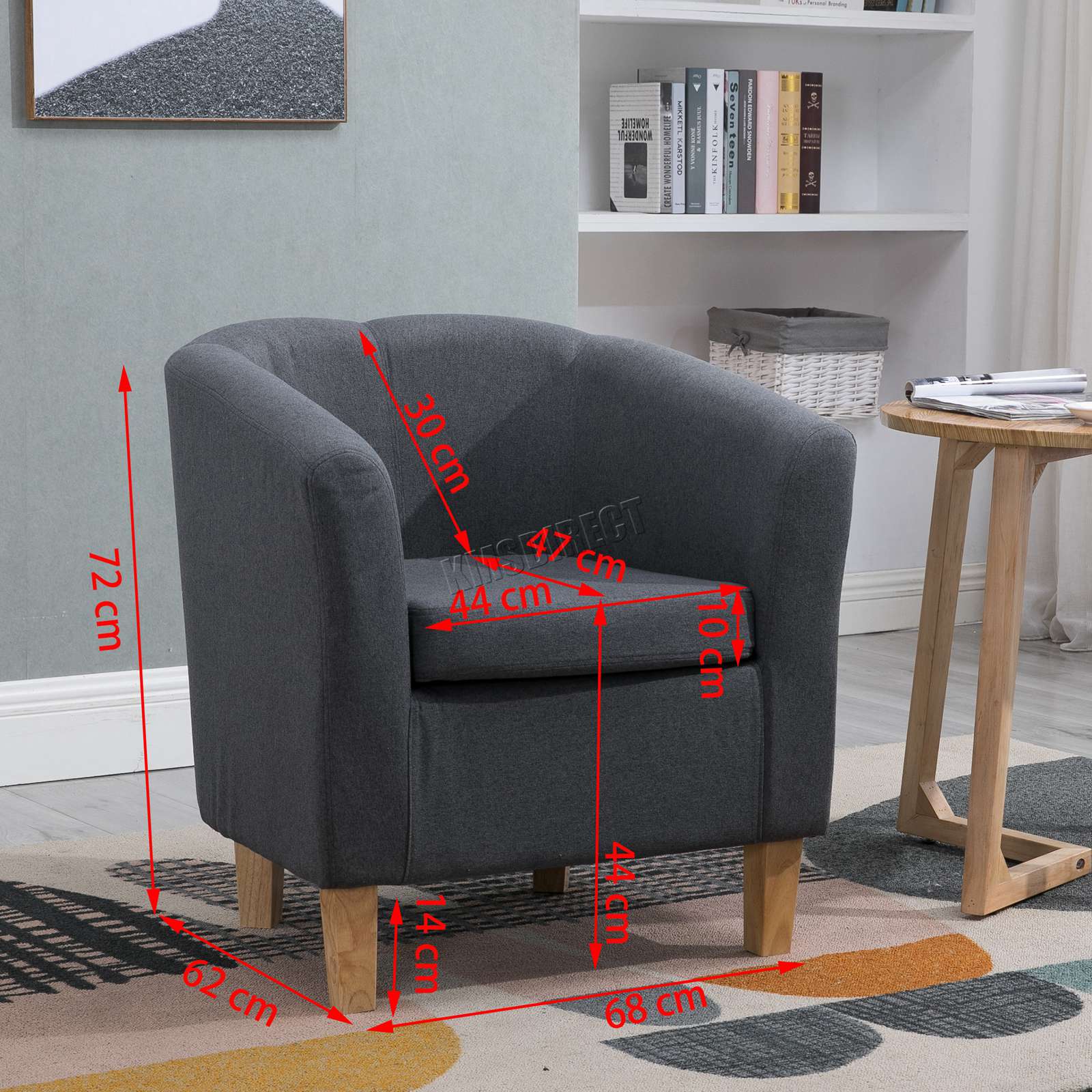 WestWood Linen Fabric Tub Chair Armchair Dining Living Room Lounge ...