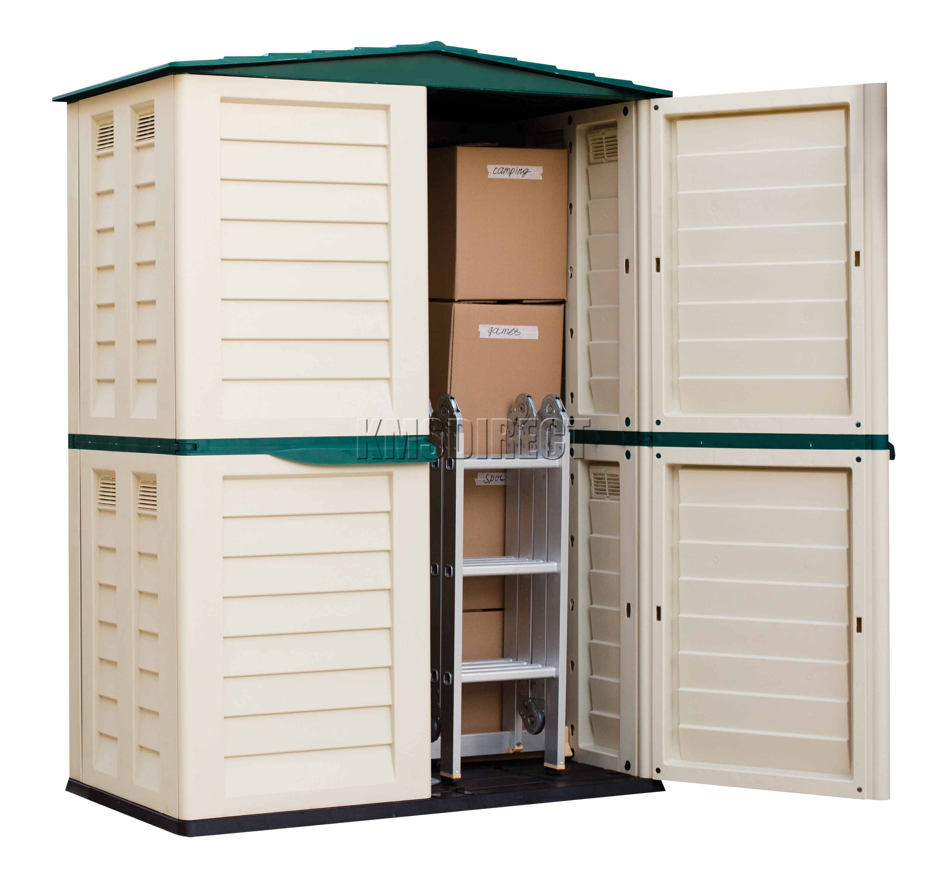 Starplast Outdoor Plastic Garden Tall Shed Box Storage Unit 37-811 ...