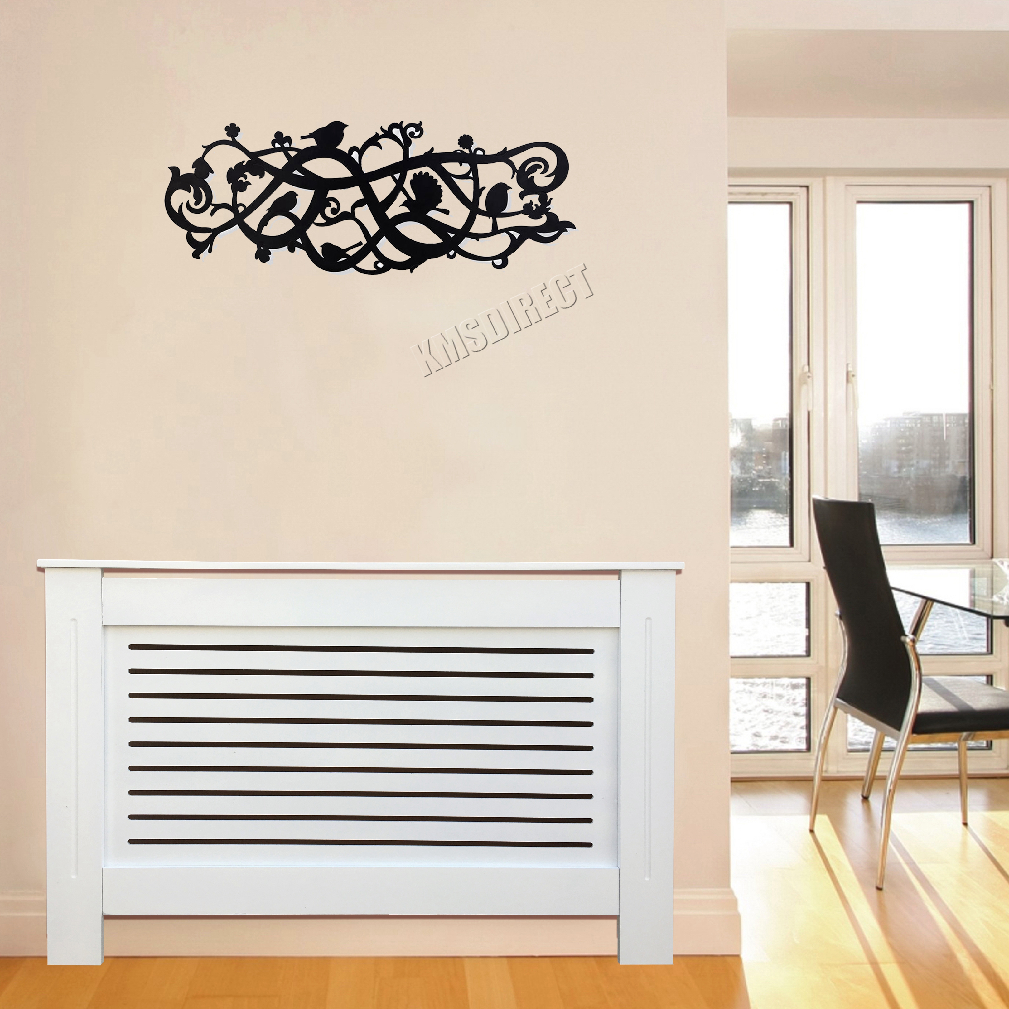 FoxHunter White Painted Radiator Cover Wall Cabinet Wood MDF ...