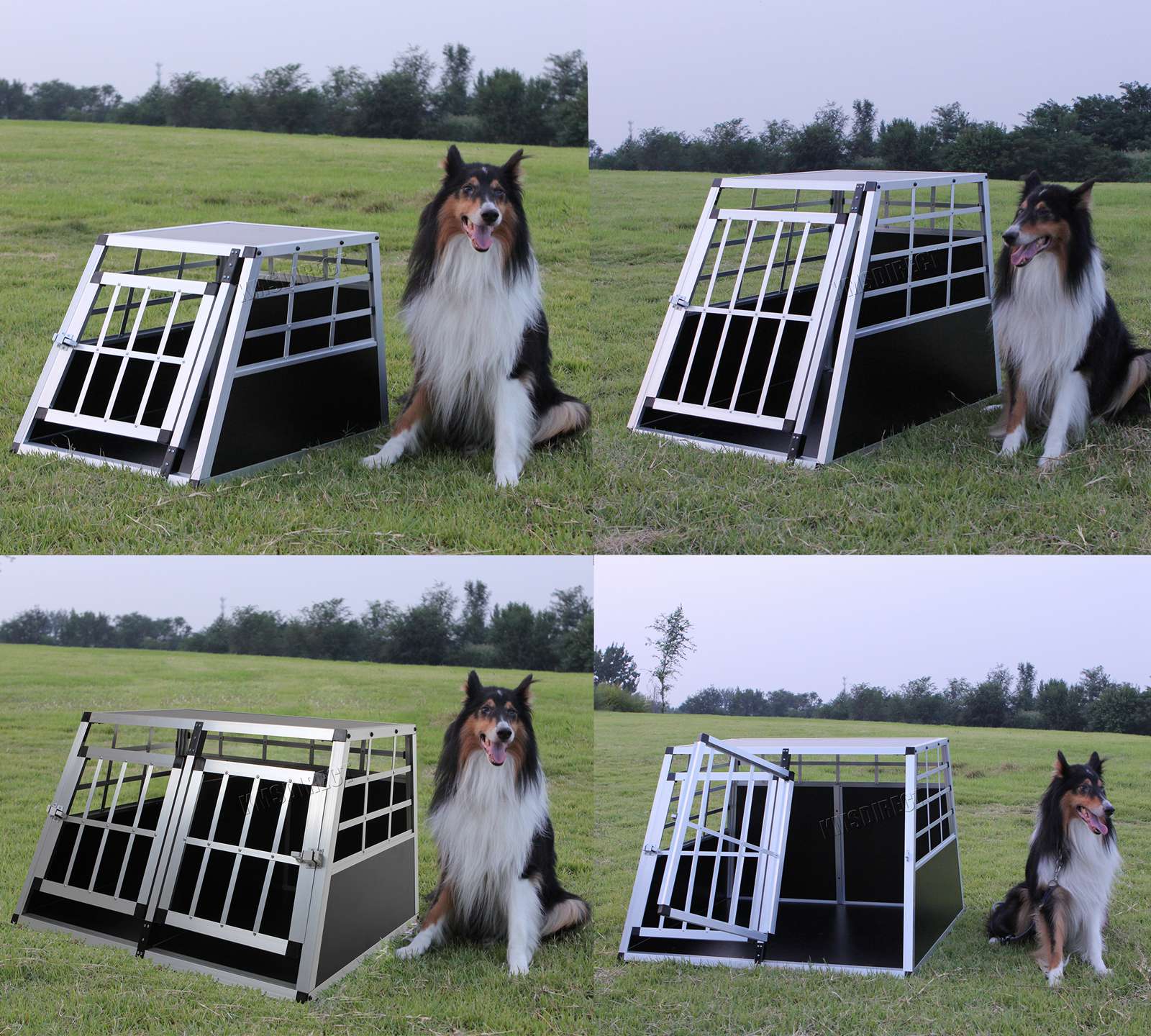 FoxHunter Aluminium Pet Car Crate Travel Cage Dog Puppy Cat Transport ...