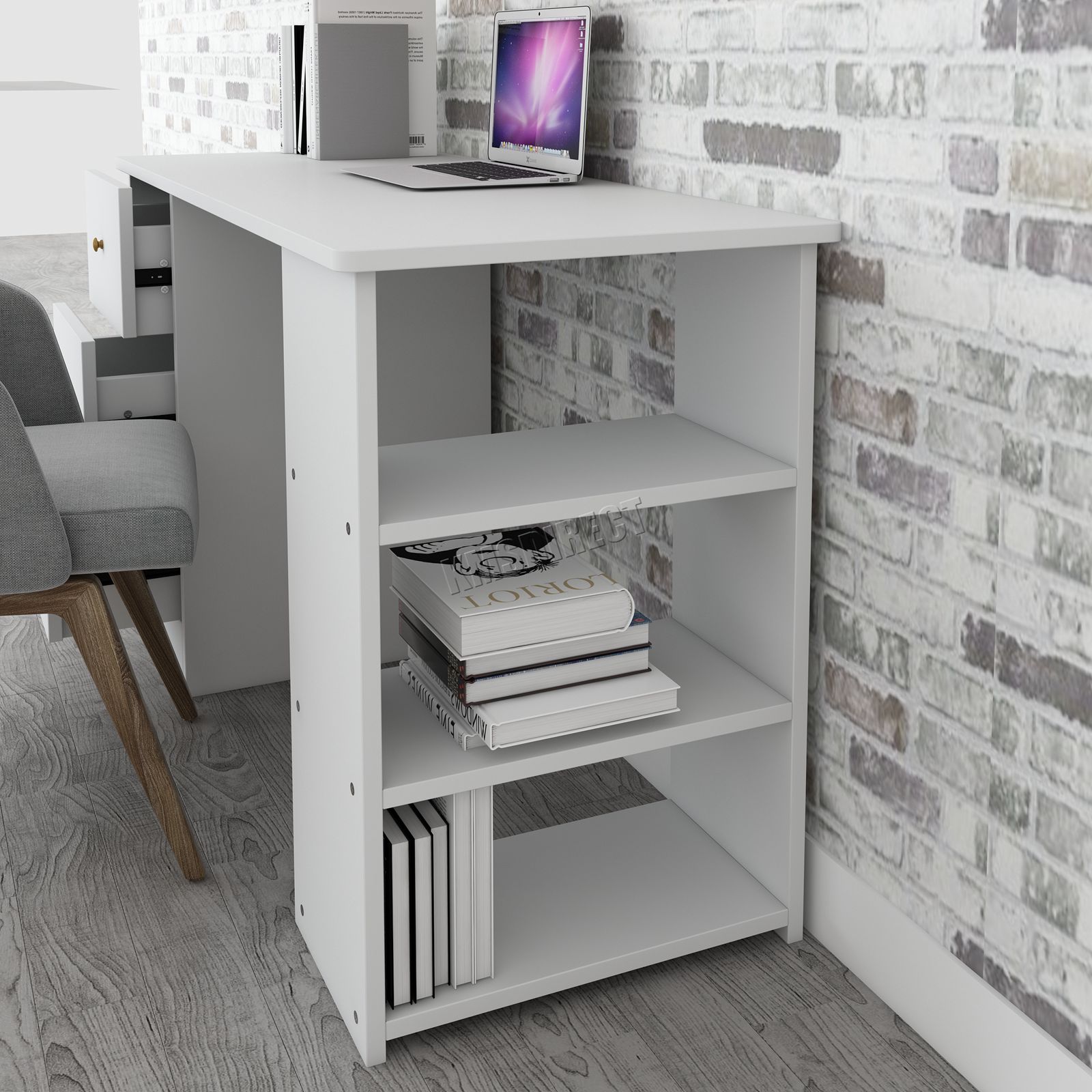 WestWood Computer Desk With 3 Drawers 3 Shelves PC Table Home Office ...