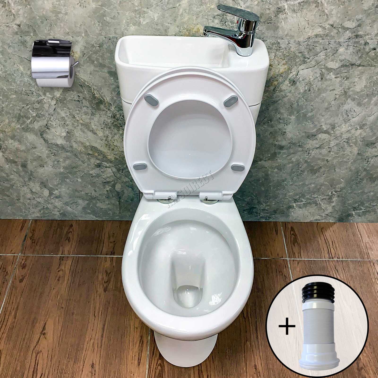 WestWood 2IN1 Combi Toilet With Sink Basin Tap Cloakroom Bathroom Suite