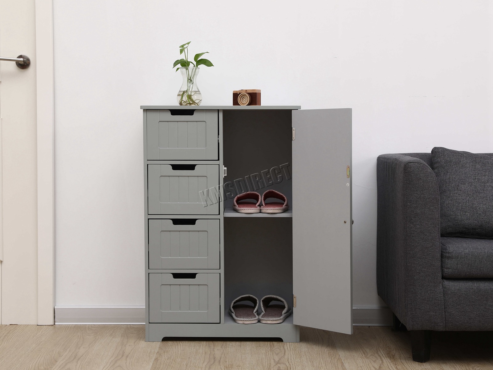 WestWood Bathroom Storage Cabinet Wooden 4 Drawer Cupboard Free ...