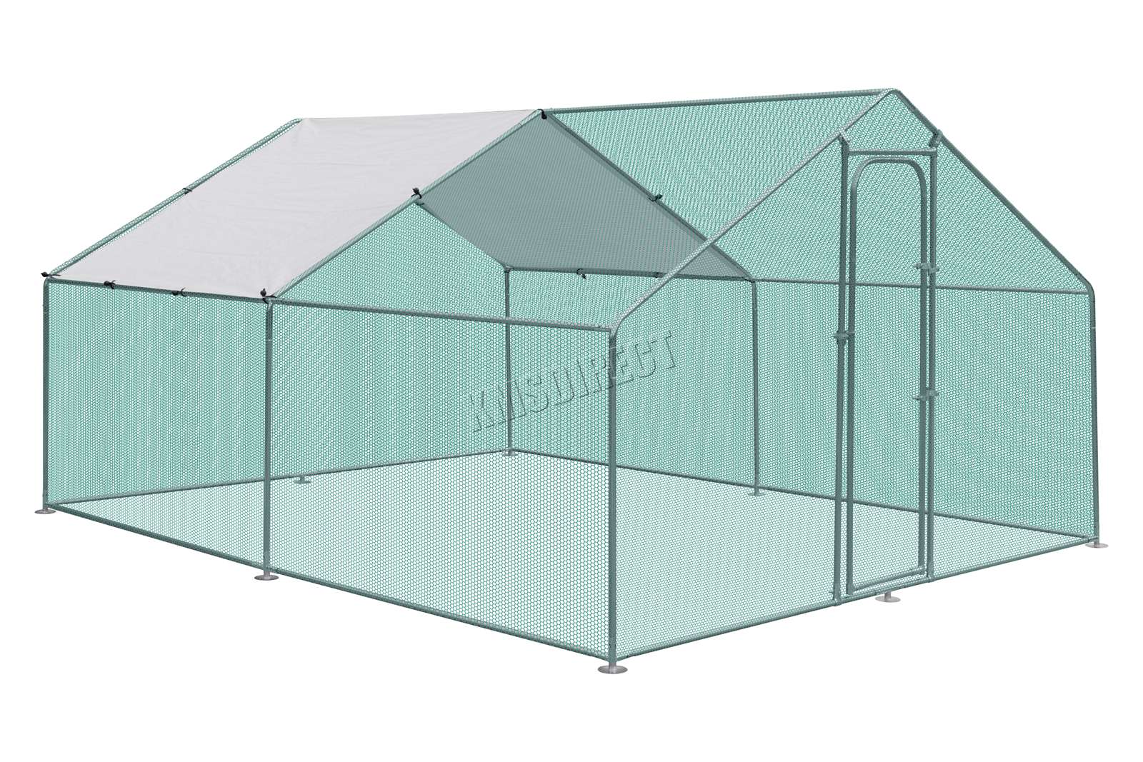 FoxHunter Chicken Run Cage Walk In Coop Poultry Hen Rabbit Kennel Hutch ...