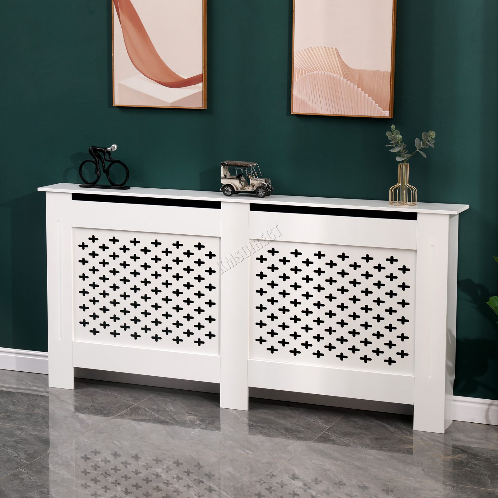 WestWood Radiator Cover - White Or Grey Wooden Radiator Wall Shelves ...