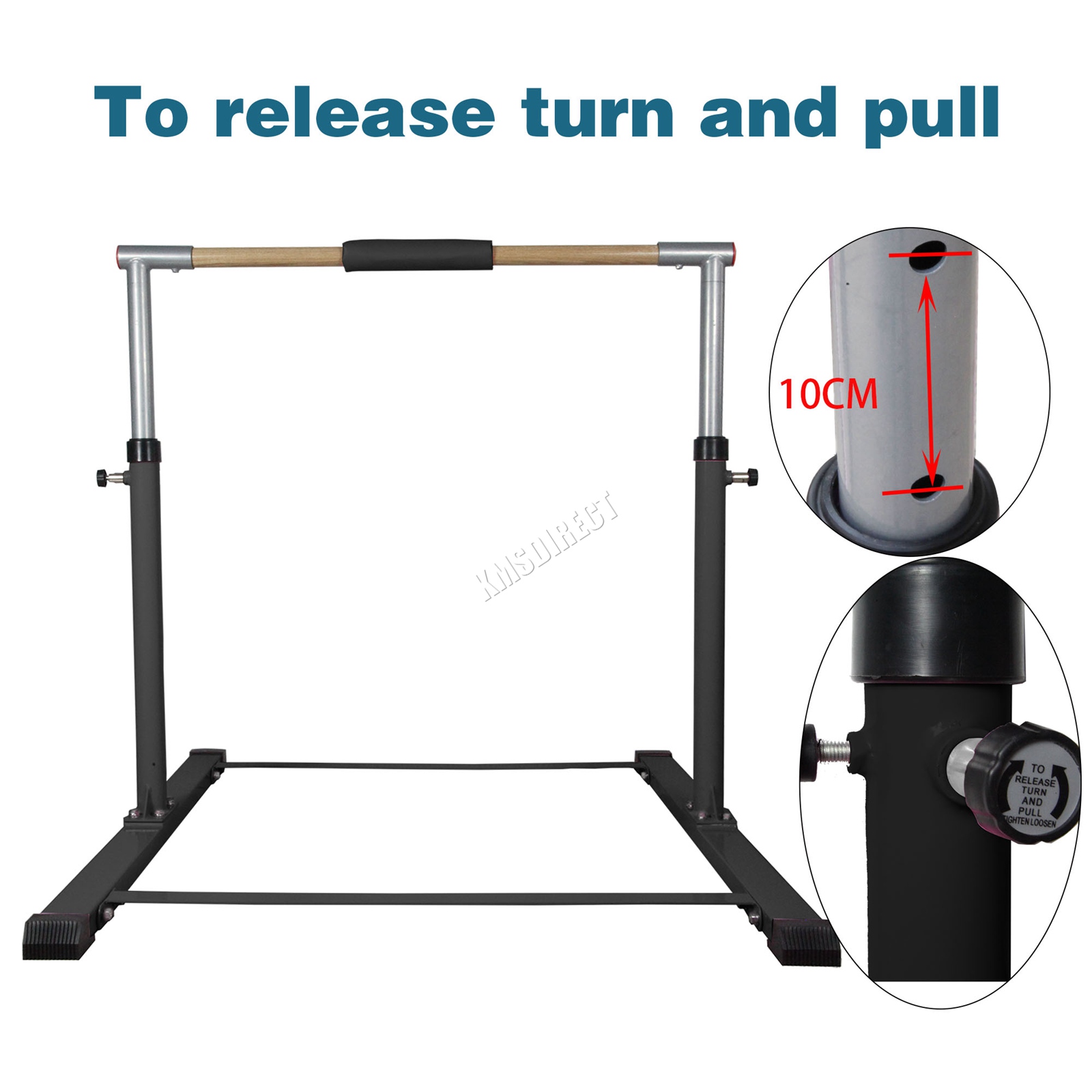 FIT4YOU Gymnastics High Bar 4FT Adjustable Horizontal Kids Home Gym ...