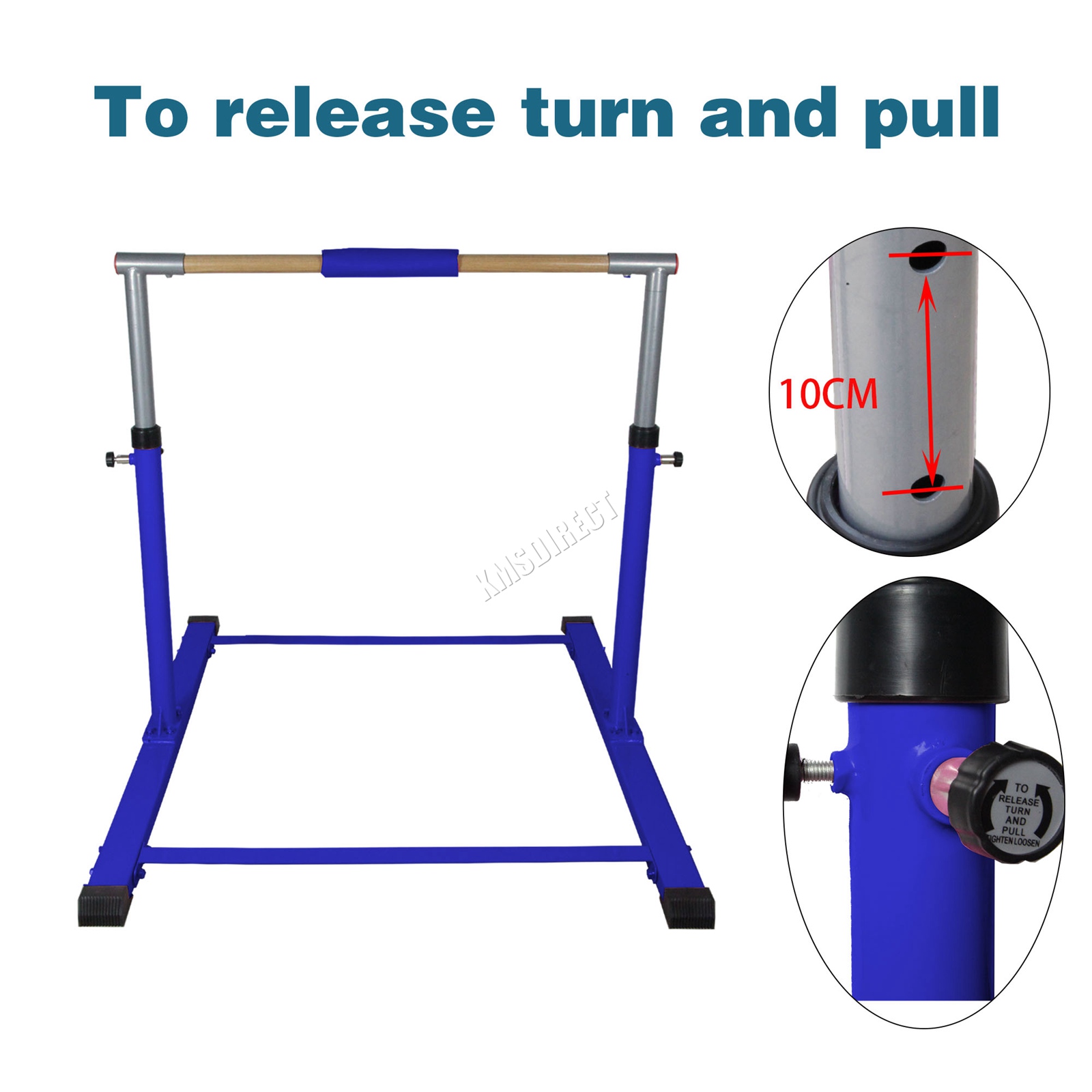 FIT4YOU Gymnastics High Bar 4FT Adjustable Horizontal Kids Home Gym ...