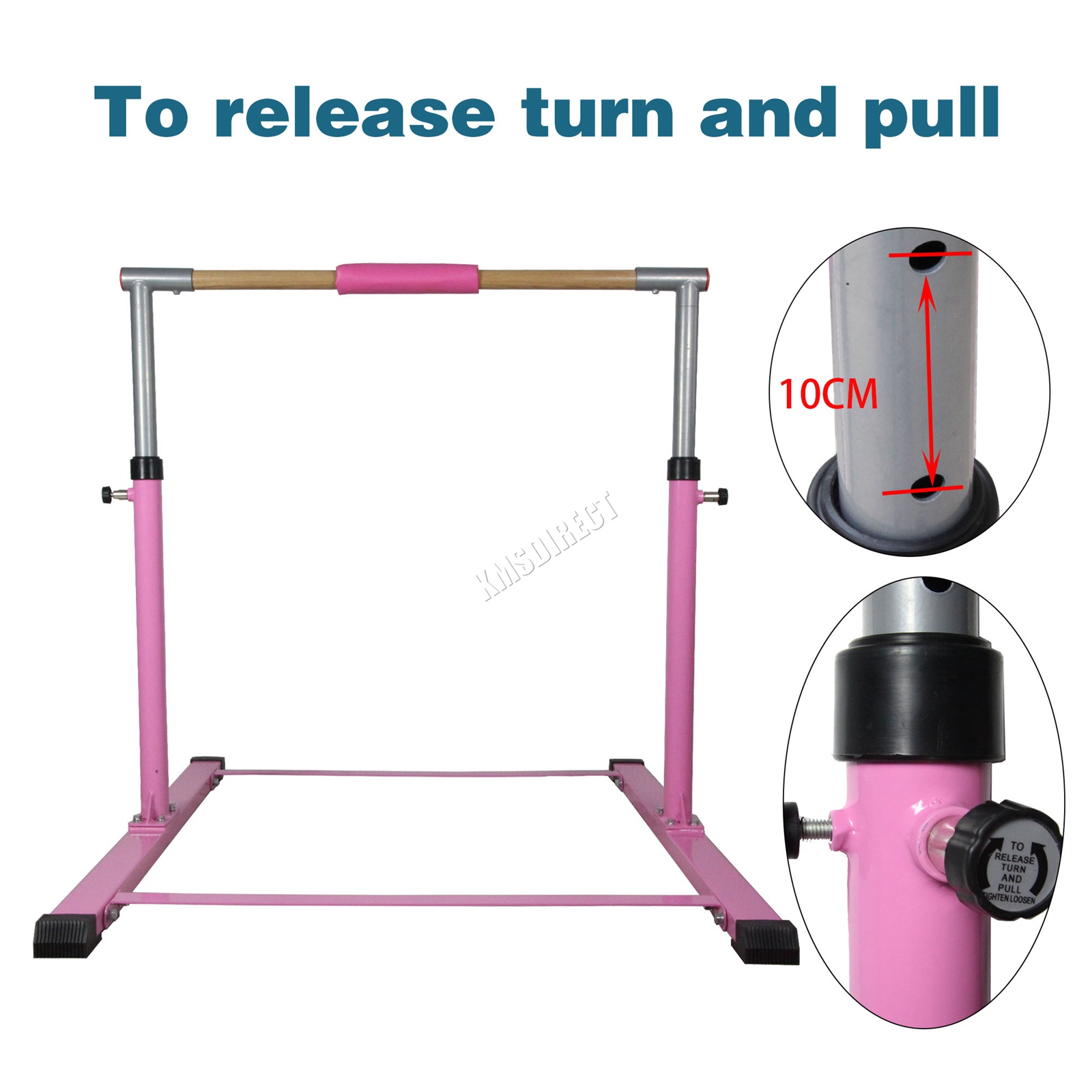 FIT4YOU Gymnastics High Bar 4FT Adjustable Horizontal Kids Home Gym ...