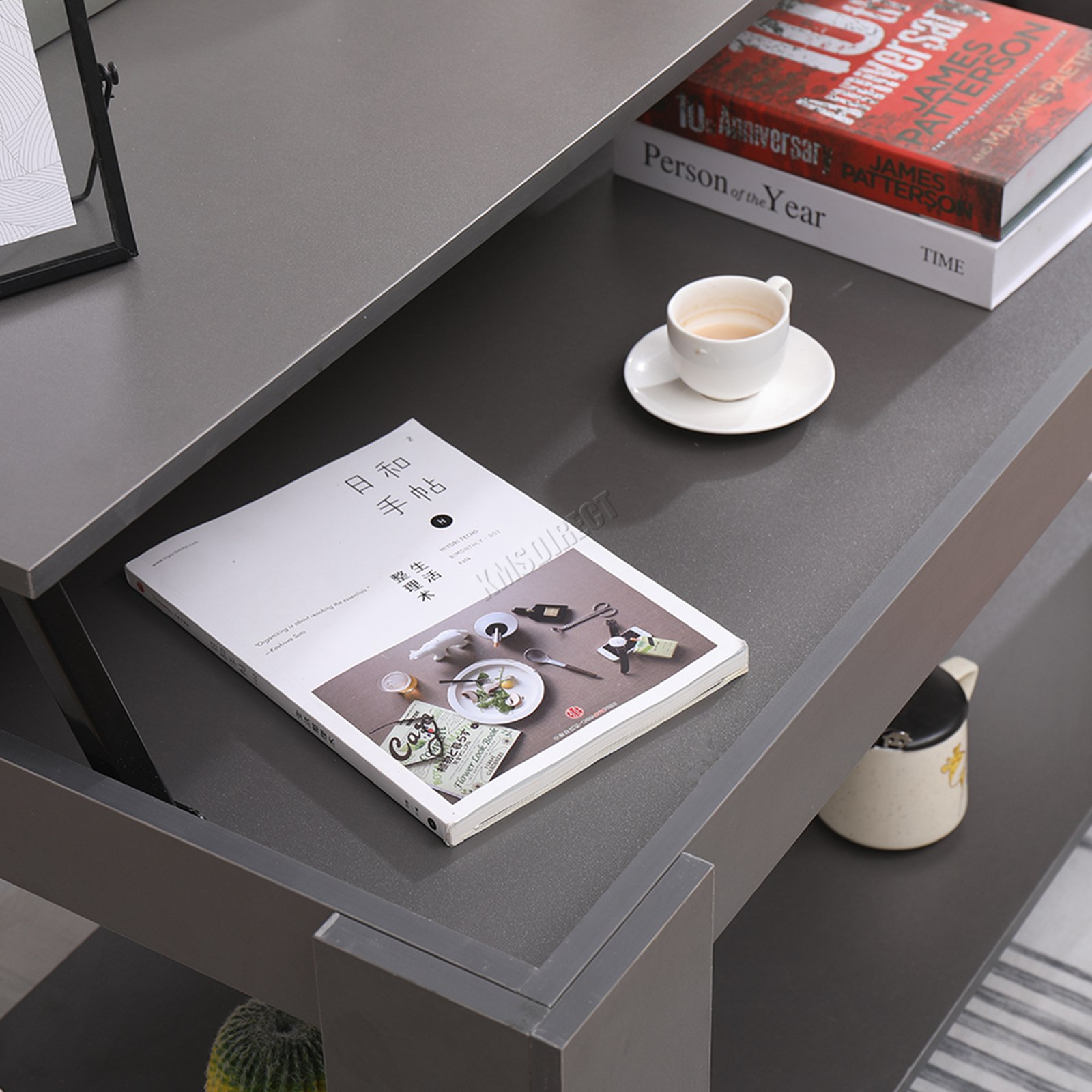 WestWood Coffee Table Lift Up Top Desk Hidden Storage & Shelf Living ...