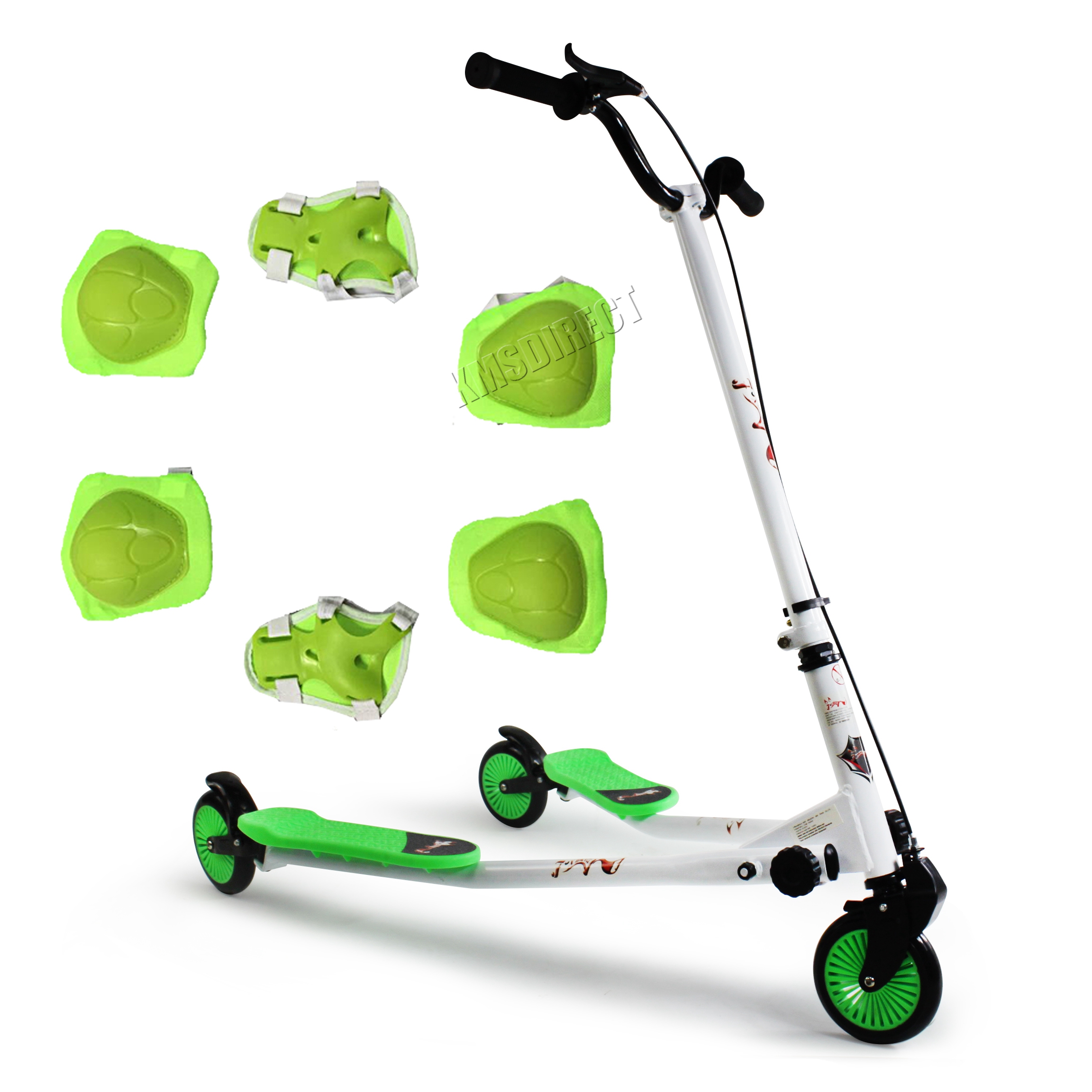 Green 3 Wheel Swing Tri Motion Slider Winged Push Scooter For Kids ...