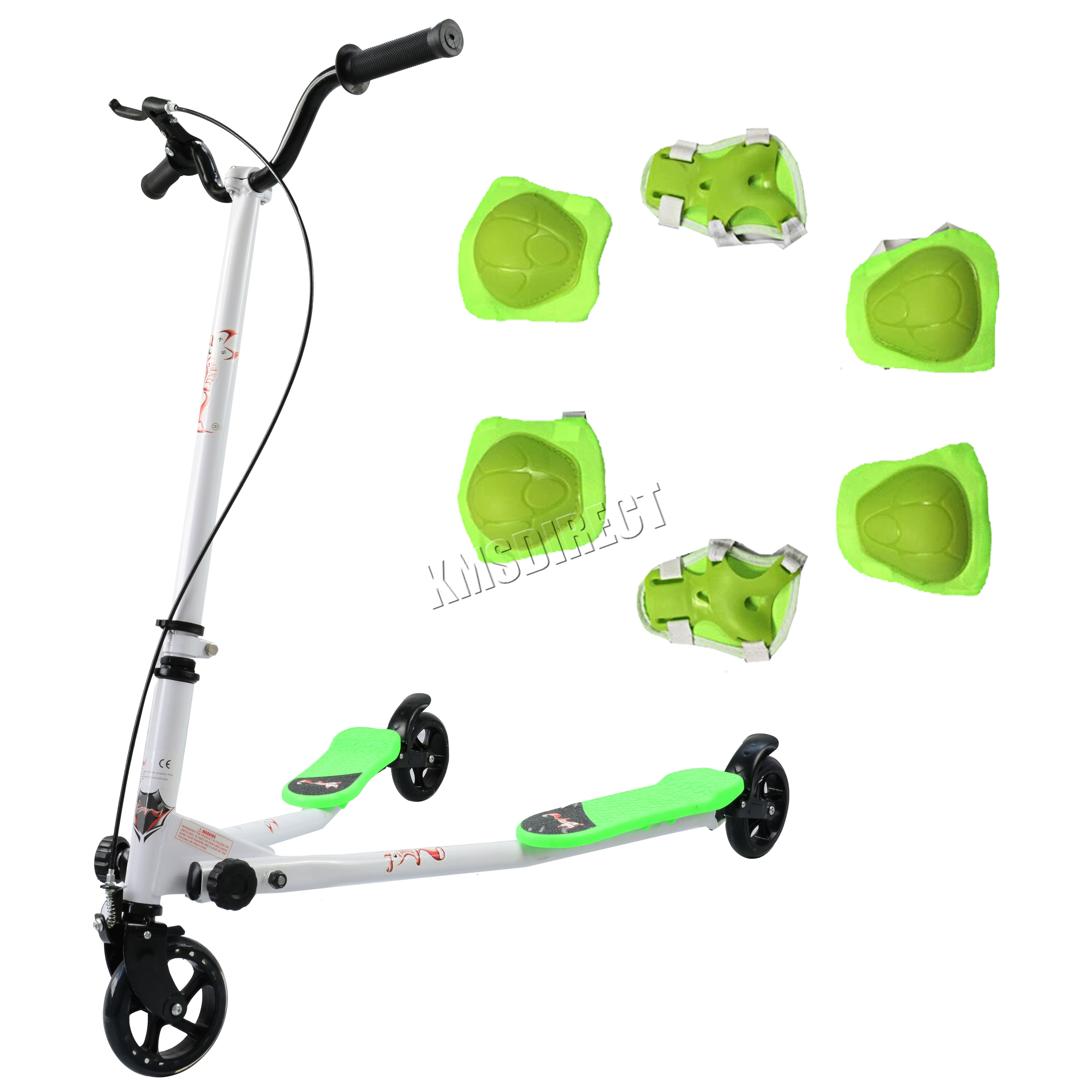 Green 3 Wheel Swing Tri Motion Slider Winged Push Scooter For Kids ...