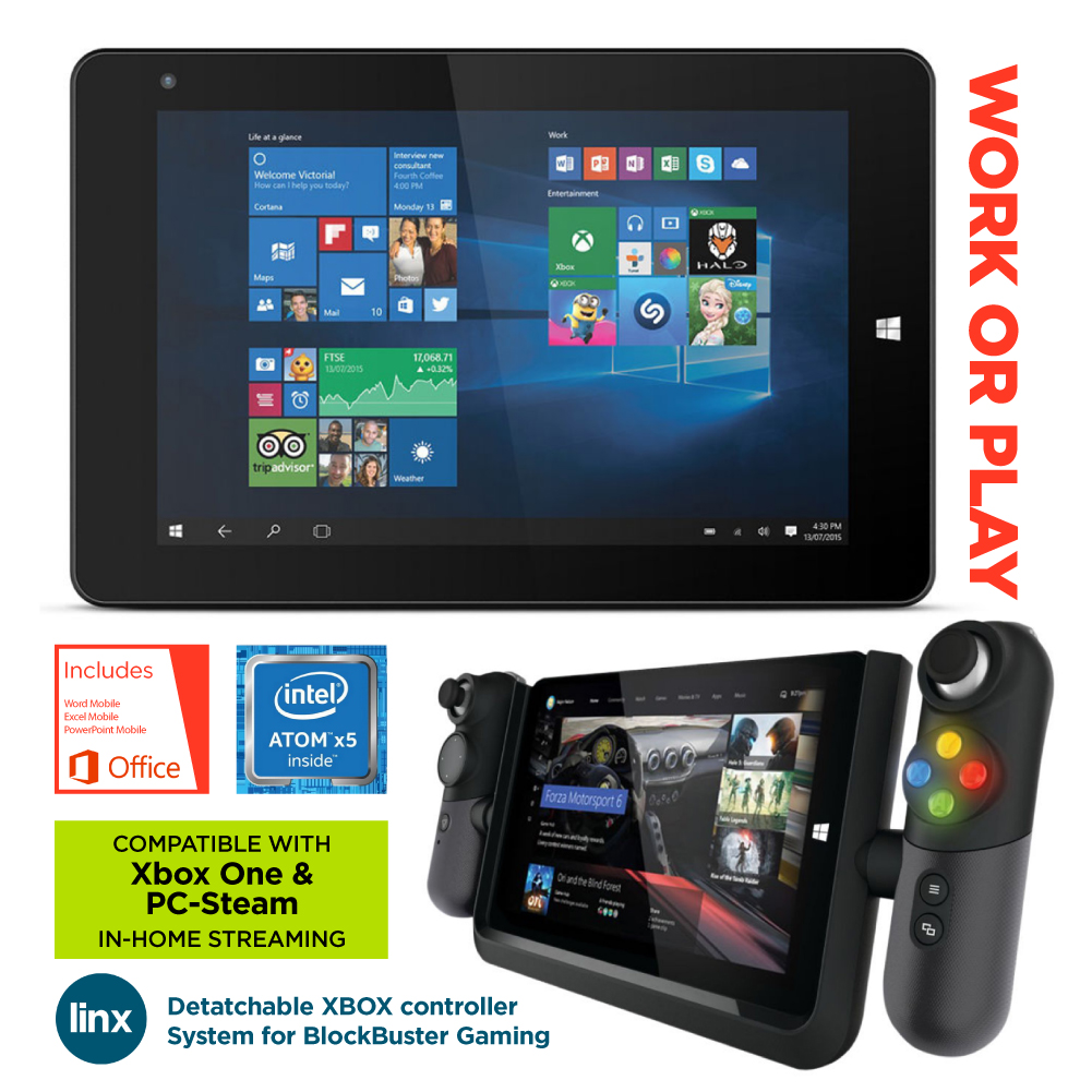 Linx Vision 8" Windows 10 Tablet with MS Office Mobile + XBOX ...