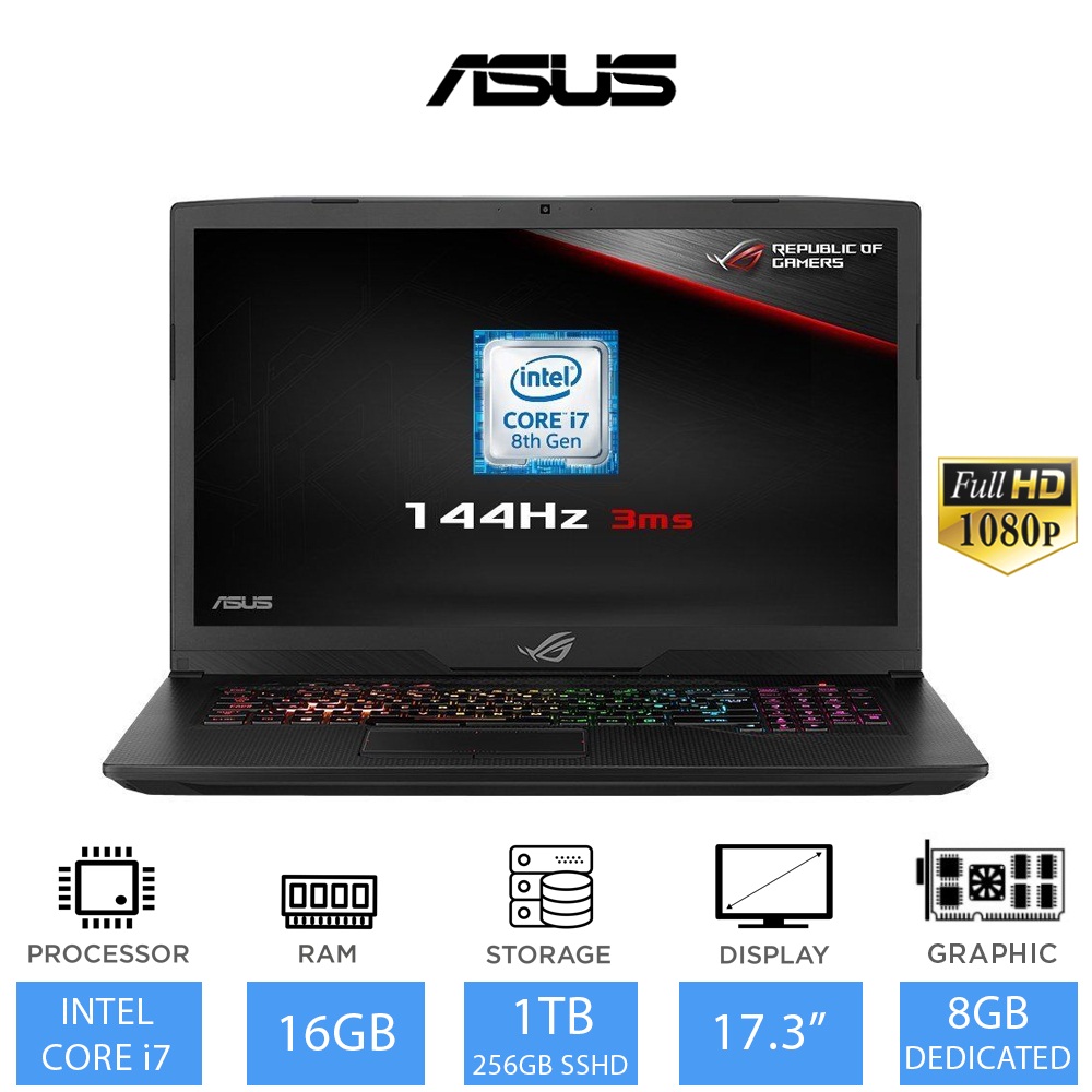Asus ROG Strix 17.3" Best Gaming Laptop Intel Core i7-8750H, 16GB RAM ...