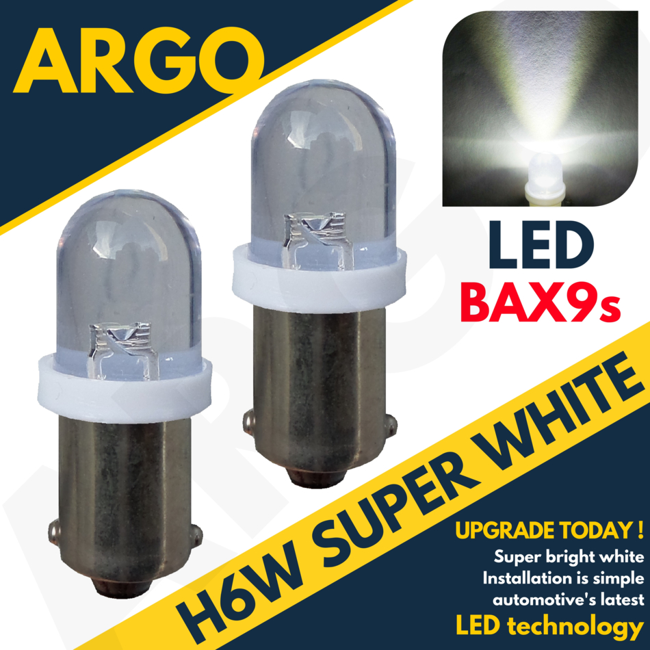 H6w Led Xenon Sidelight Super Ice White Bulbs 433 434 Bax9s Offset Pins ...