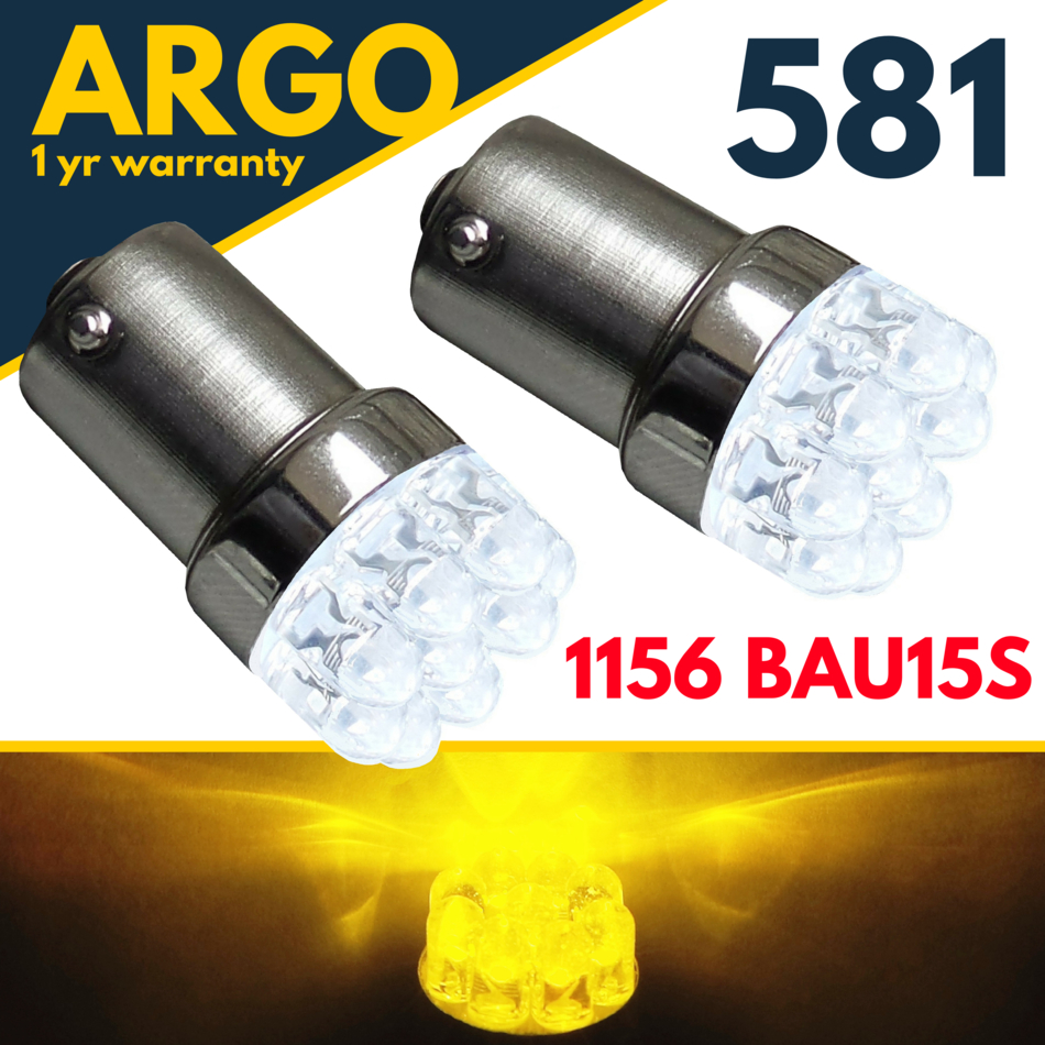 581 Py21w Indicator Amber Bau15s Led Light Bulbs Yellow Signal 1156 Car Bulb 12v | eBay