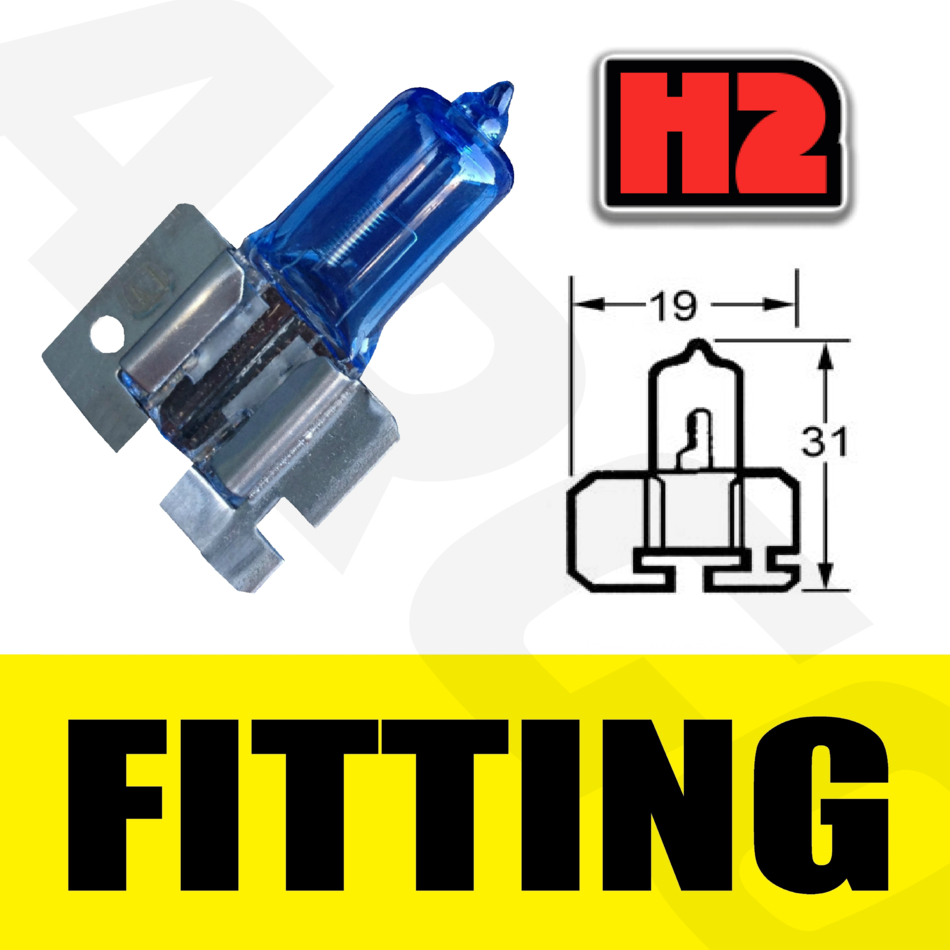 2x H2 Ultra White Pure Xenon Gas Filled 100w Bulbs Shine Bright Hid ...