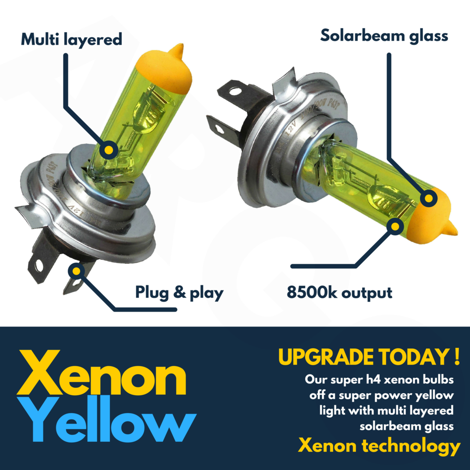 H4 Xenon Yellow Halogen 100w 472 P43t Headlight 501 Led Side Light Car ...