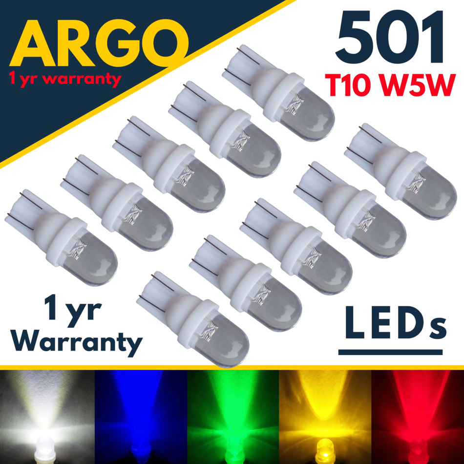 501 Led Xenon Super White High Power T10 W5w 194 Capless Side Light Bulbs 12v | eBay