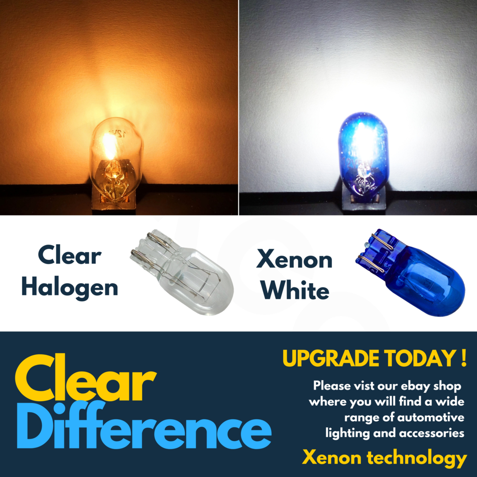 T20 7443 White Halogen 580 Bulbs Dual Filament DRL Side light Super W21 ...