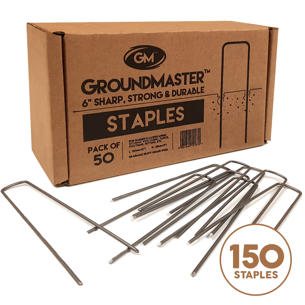 GROUNDMASTER™ 6" (150MM) HEAVY DUTY STAPLES GARDEN FABRIC MEMBRANE ...