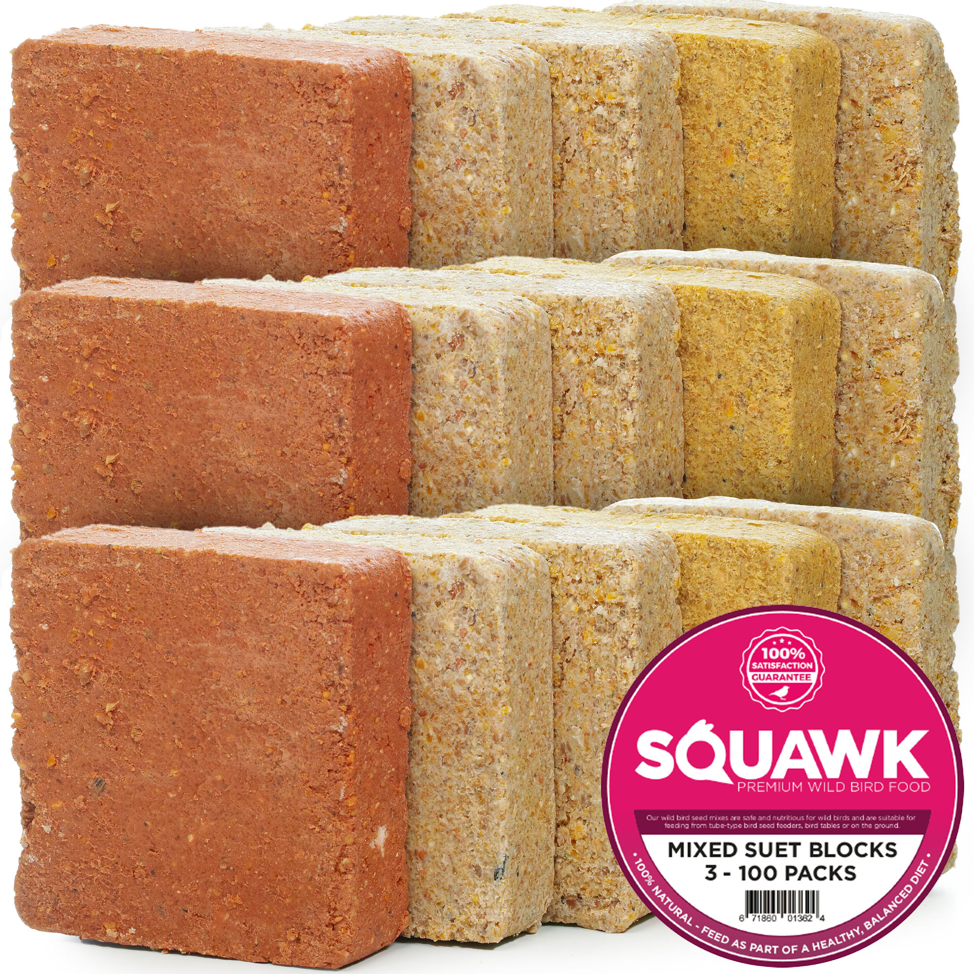 SQUAWK Suet Fat Blocks - High Energy Wild Bird Food Garden Birds ...