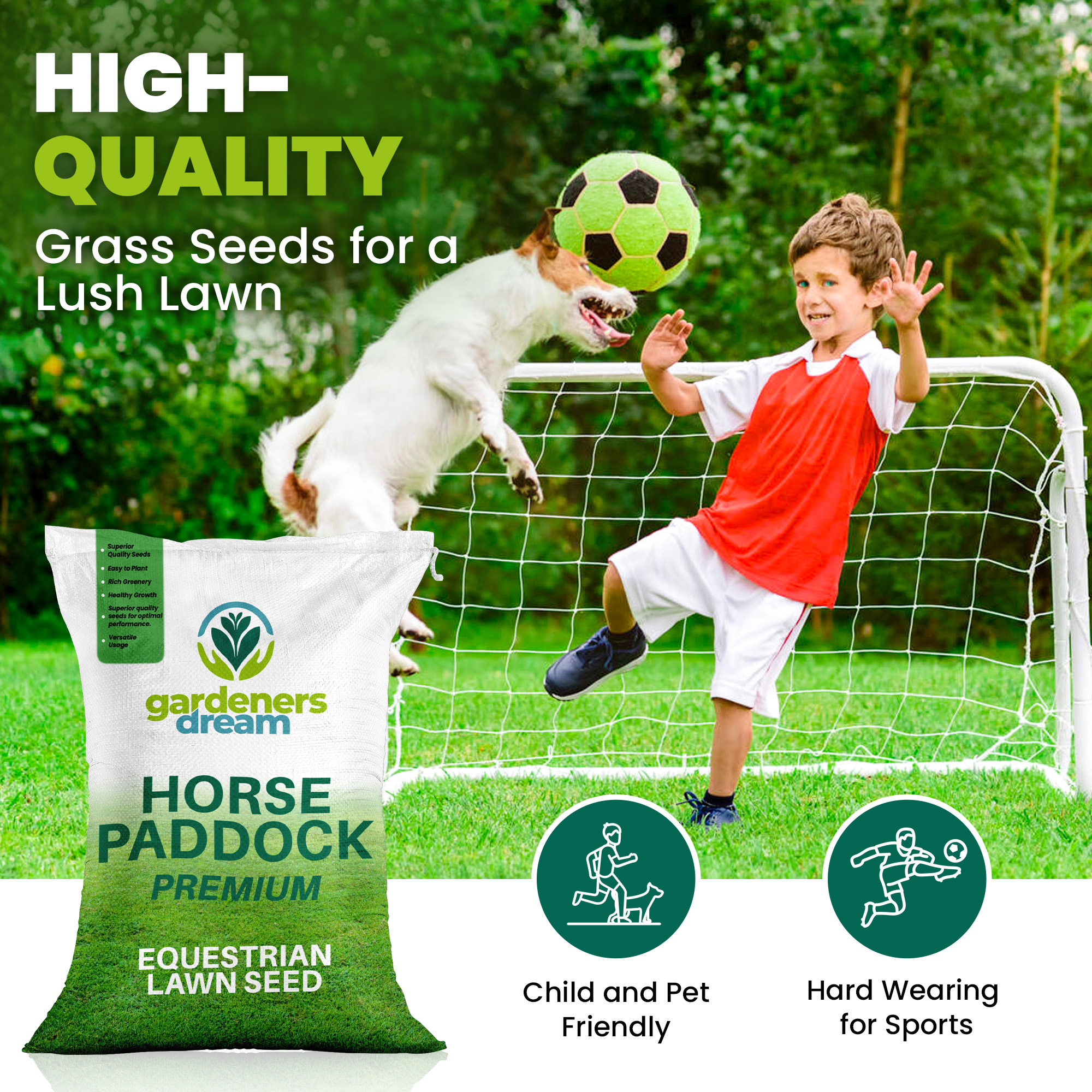 Gardener's Dream Horse Paddock Grass Seed - Fine-Blade, Durable, Equine ...