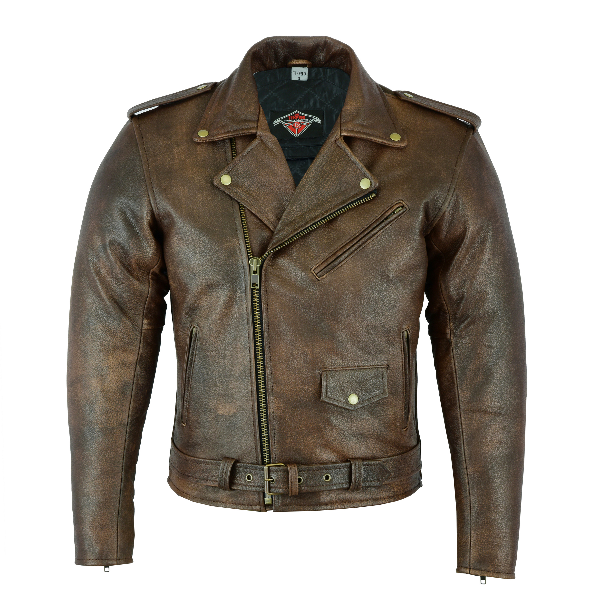 Leather Brando Motorbike Jacket Marlon Biker Motorcycle With CE Armour ...