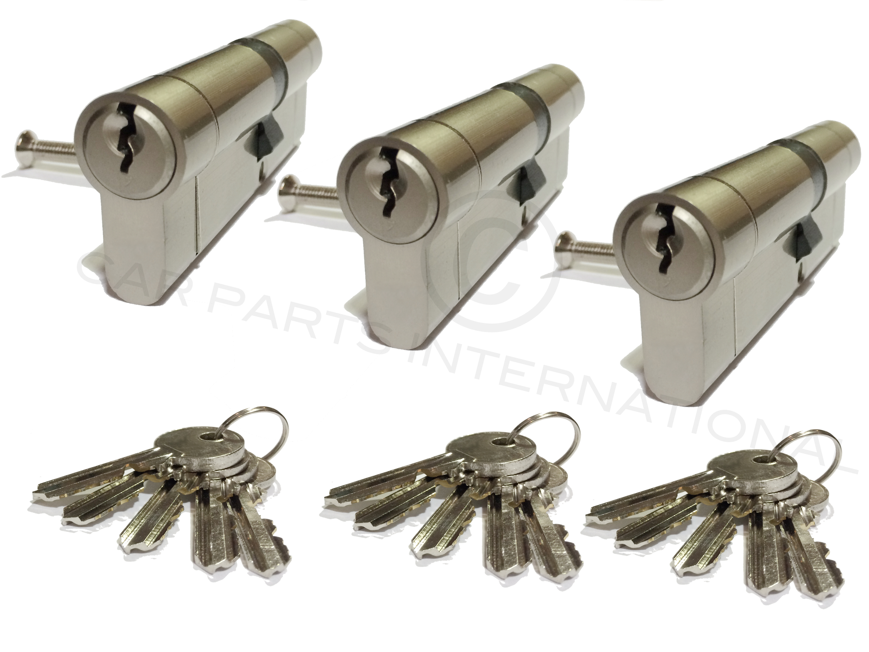NICKEL 40/45 Euro Lock Cylinder Hi-Secuirity 1-10 Locks MATCHING KEY ...