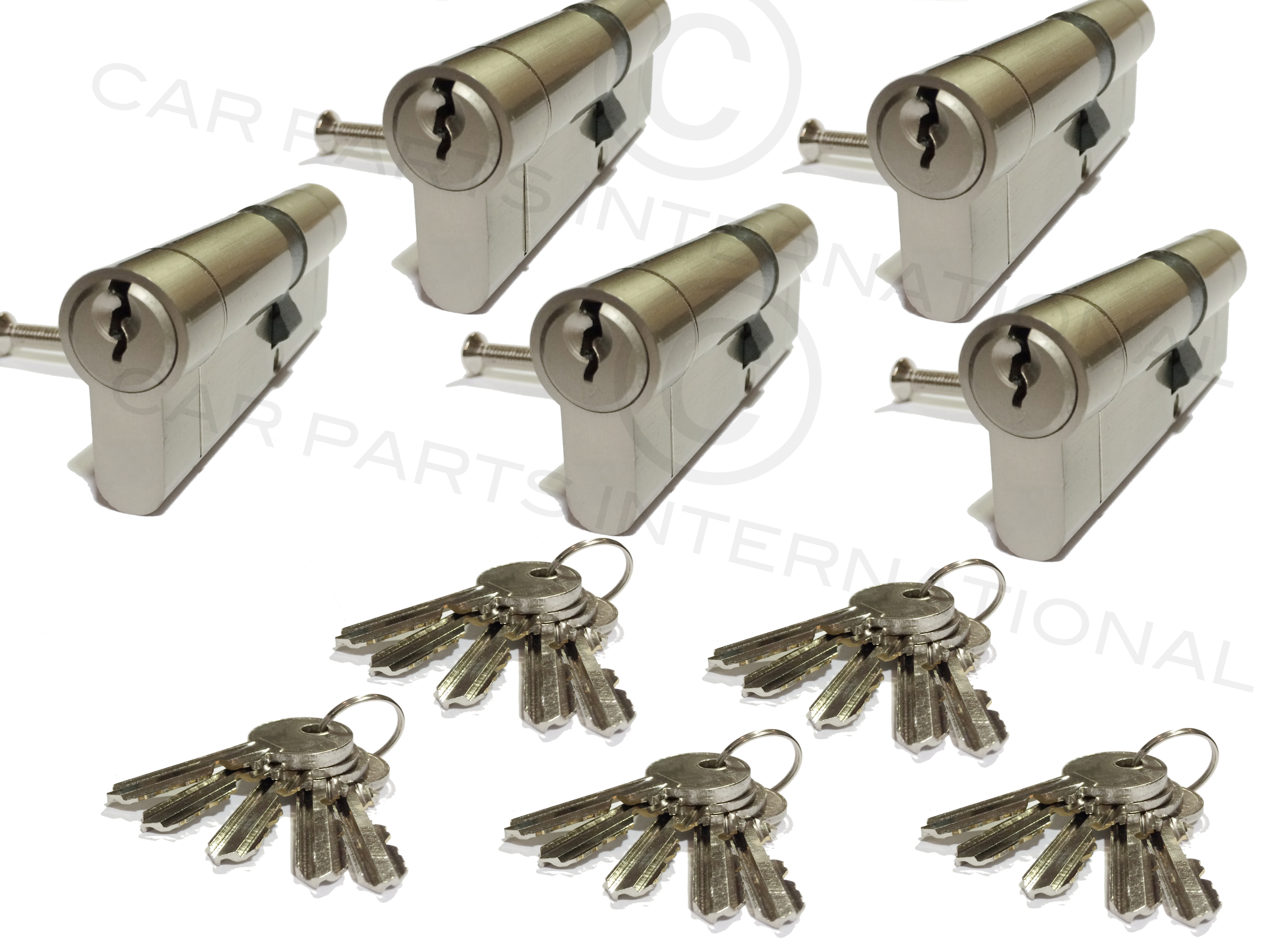 NICKEL 40/45 Euro Lock Cylinder Hi-Secuirity 1-10 Locks MATCHING KEY ...