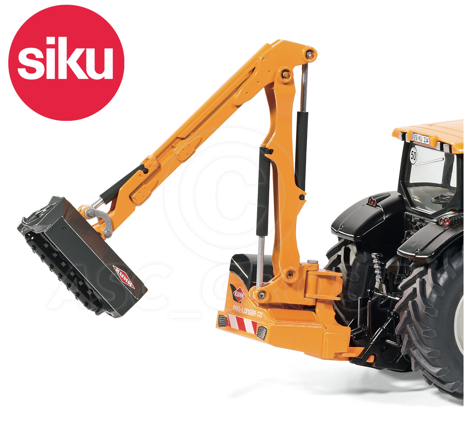 SIKU 3659 1:32 VALTRA TRACTOR T191 & KUHN HEDGE CUTTER MOWER Dicast ...