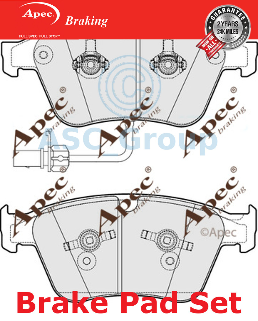 Apec Front Brake Pads Set OE Quality Replacement with Wear Indicator ...