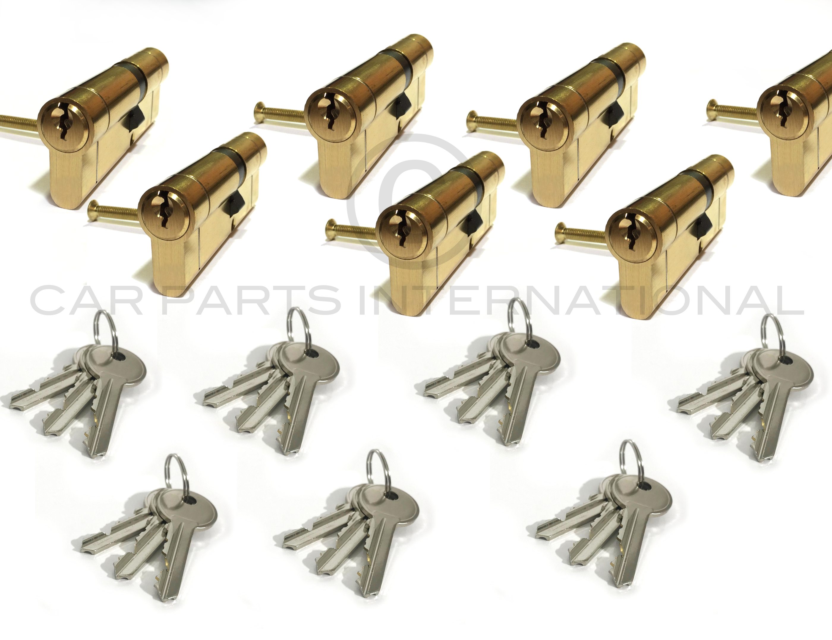 High Security Euro Door Lock 40/45 BRASS Finish 1-10 Locks Keyed Alike ...