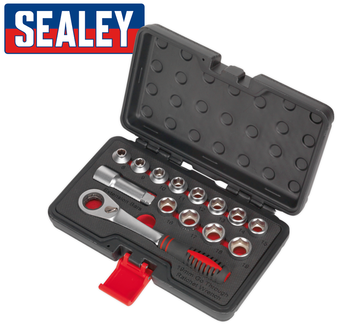 Sealey AK6926 14pc Go-Through Low Profile Socket Set - Ratchet Sockets ...