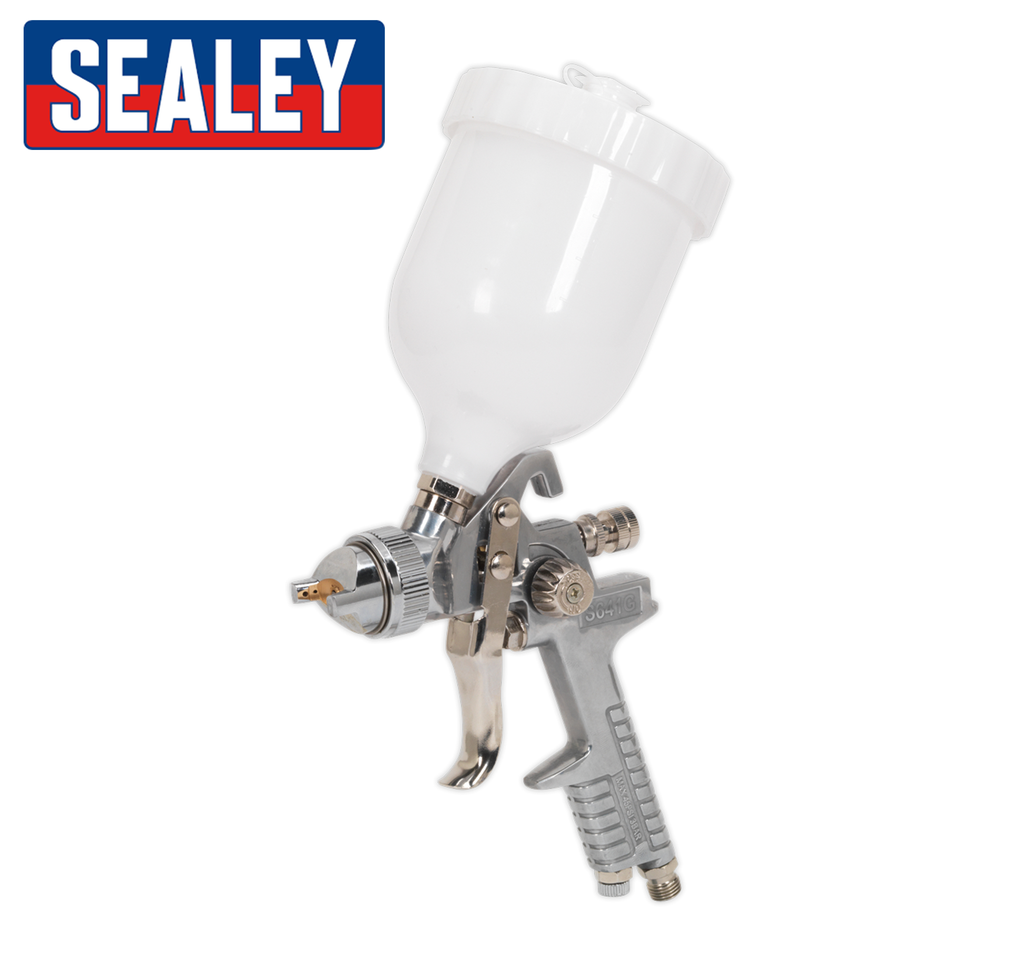 Sealey S641G Gravity Feed Spray Gun 1.4mm Tip - 600ml Paint Pot Fully ...