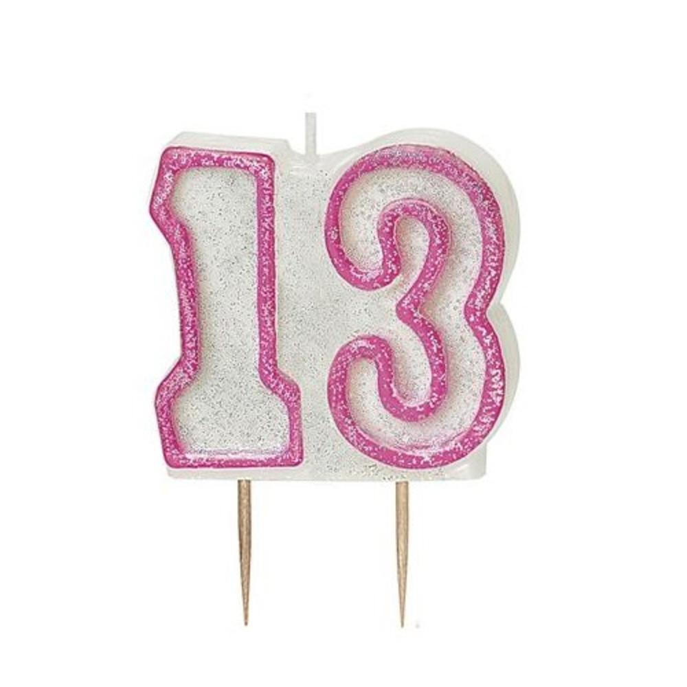 Pink Glitz Number 13 Candle 13th Birthday Cake Candles | Candles | Love ...